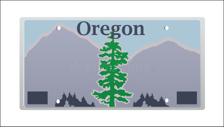 Oregon License Plate stock vector. Illustration of regulation - 11236422