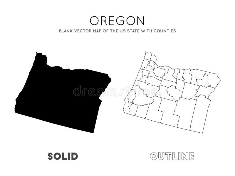 Oregon map. stock vector. Illustration of isolated, border - 153770594