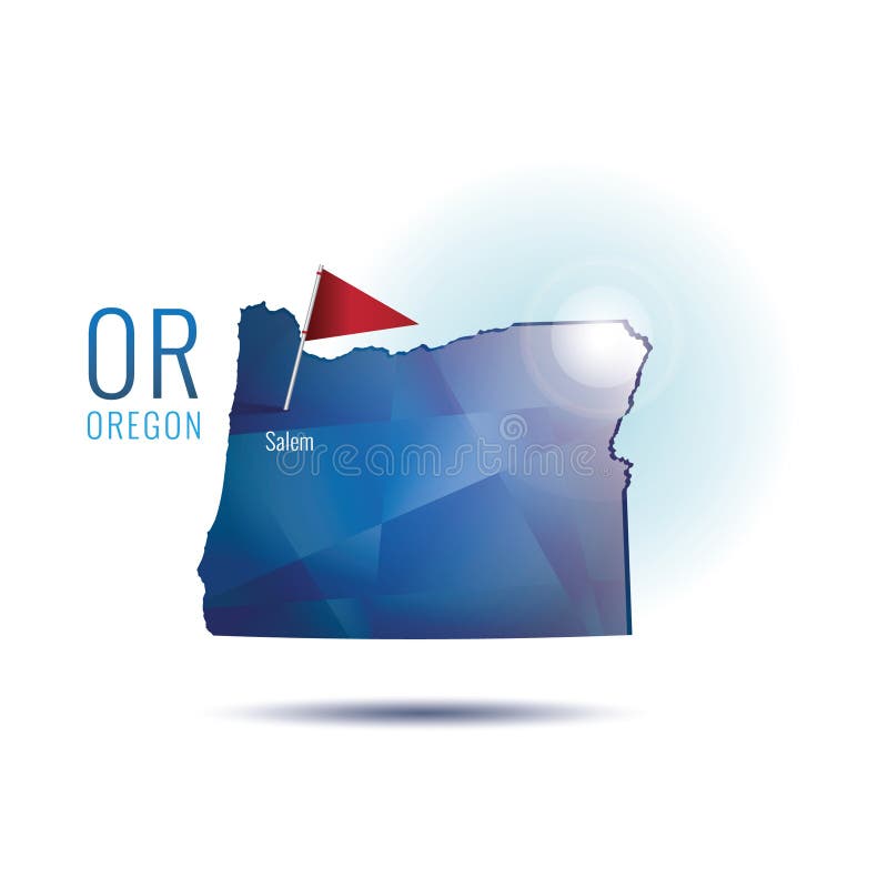 Oregon Map with Capital City. Vector Illustration Decorative Design ...