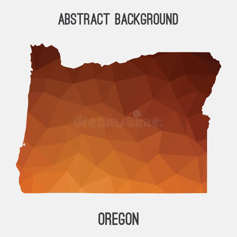 Oregon Map in Geometric Polygonal,mosaic Style. Stock Vector ...
