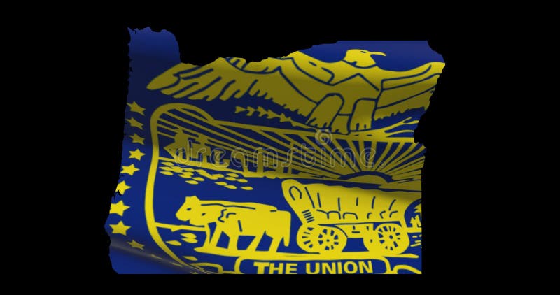 Oregon Map Outline PNG. State Flag Icon Stock Illustration ...