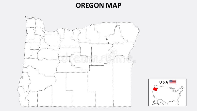 Oregon Map. State and District Map of Oregon Stock Vector ...