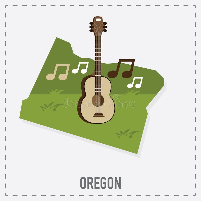 Oregon Map Sticker. Vector Illustration Decorative Design Stock Vector ...