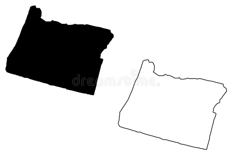 Oregon Black Silhouette Vector Map Stock Illustrations – 827 Oregon ...