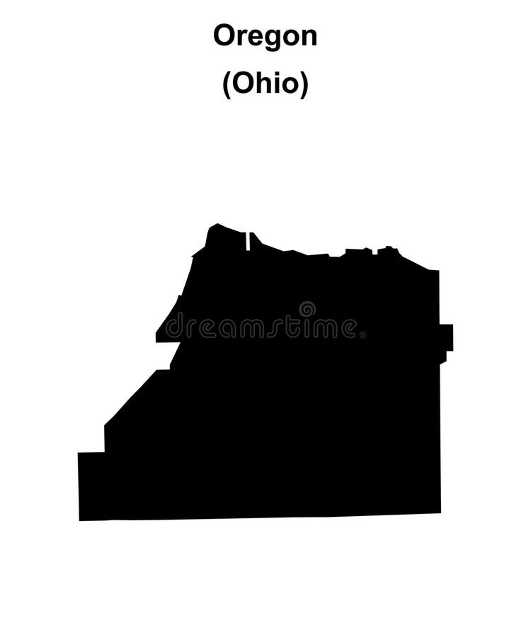 Oregon outline map stock vector. Illustration of ohio - 357493258
