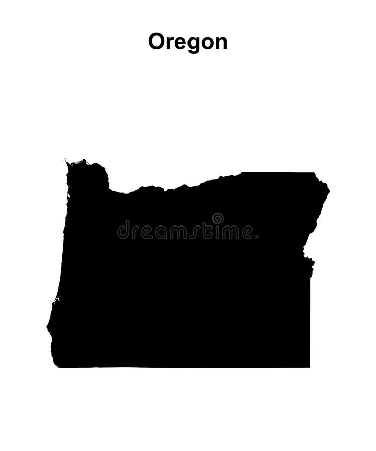 Oregon outline map stock vector. Illustration of template - 360688764