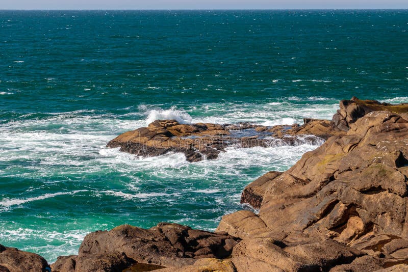 Oregon Pacific Ocean Coastline Off Hyw 101 Stock Photo - Image of blue ...