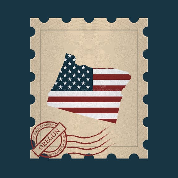 Oregon Postage Stamp. Vector Illustration Decorative Design Stock ...