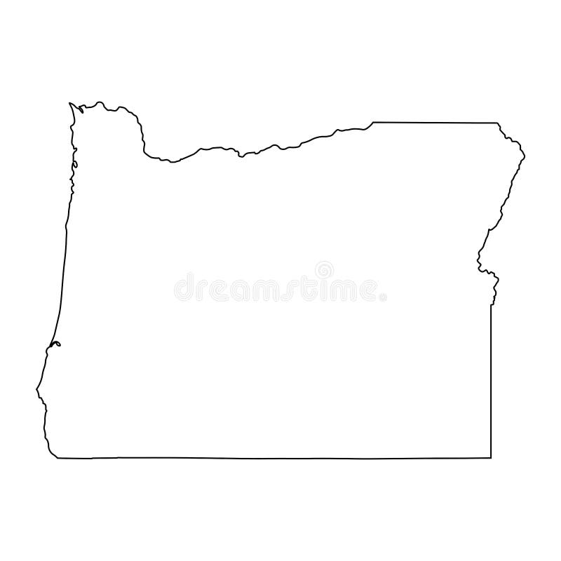 Oregon or State Border USA Map Outline Stock Vector - Illustration of ...