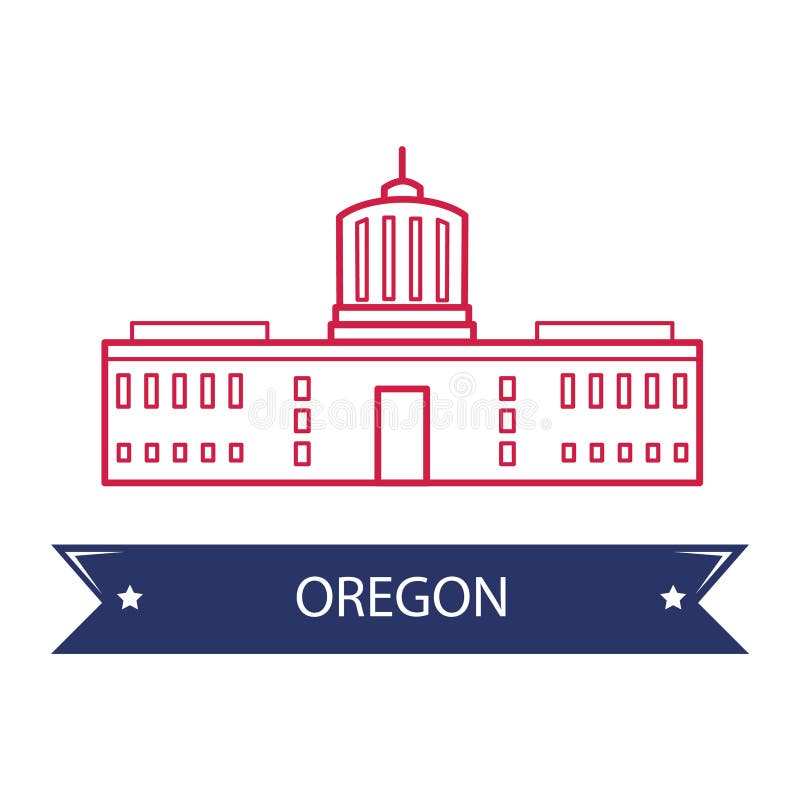 Oregon State Capitol. Vector Illustration Decorative Design Stock ...