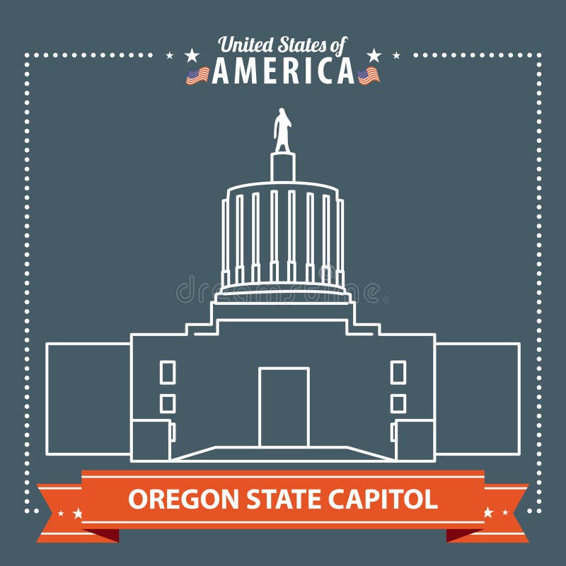 Oregon State Capitol. Vector Illustration Decorative Design Stock ...