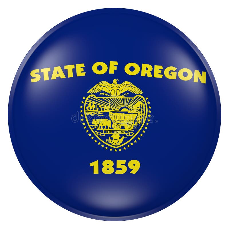 Oregon State flag button stock illustration. Illustration of emblem ...