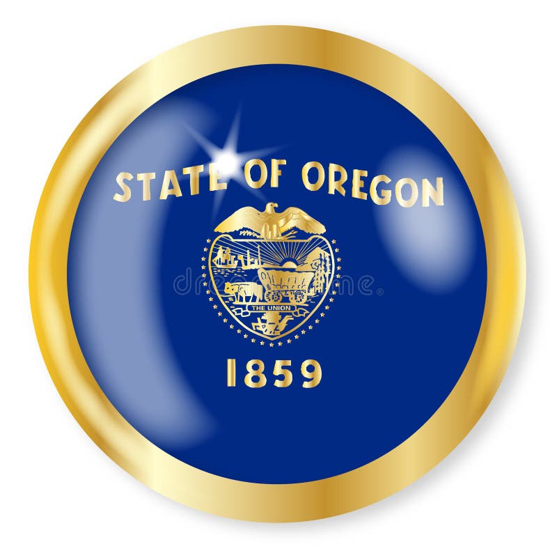 Oregon Flag Button stock vector. Illustration of insignia - 114389068