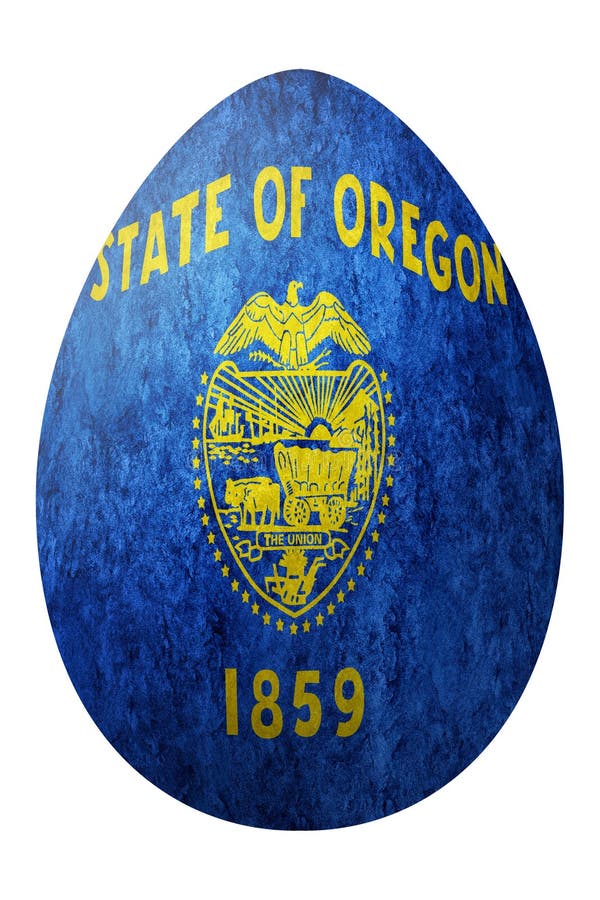 Oregon Flag and Map, Transparent Background Stock Illustration ...