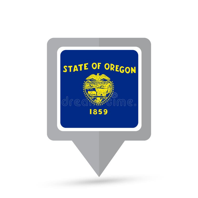 Oregon state flag map icon stock vector. Illustration of sign - 164044977