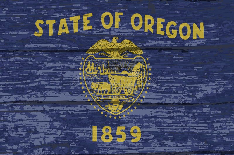 Oregon State Flag on Old Timber Stock Vector - Illustration of wood ...