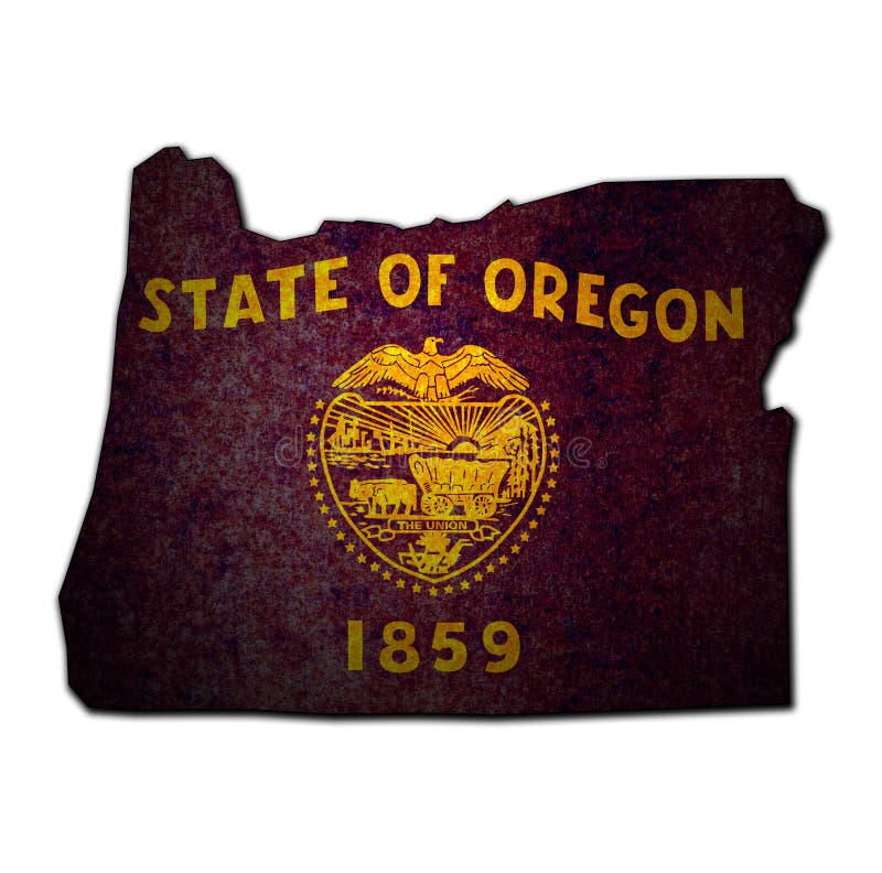 Oregon state with flag stock illustration. Illustration of america ...