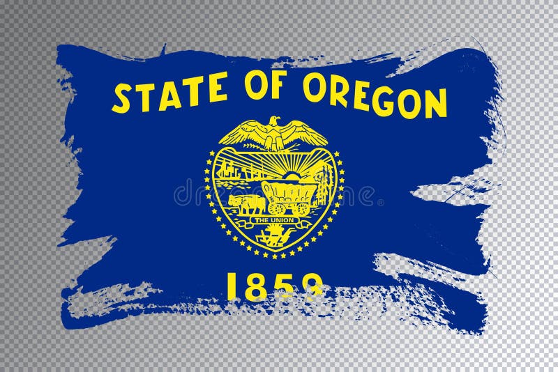 Oregon Flag on Map, Transparent Background Stock Illustration ...