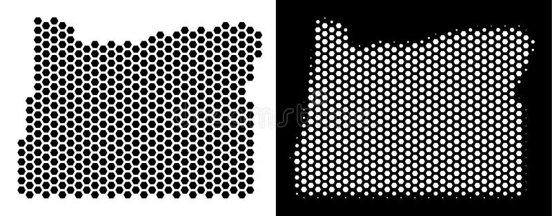 Oregon State Map Hexagonal Mosaic Stock Vector - Illustration of ...