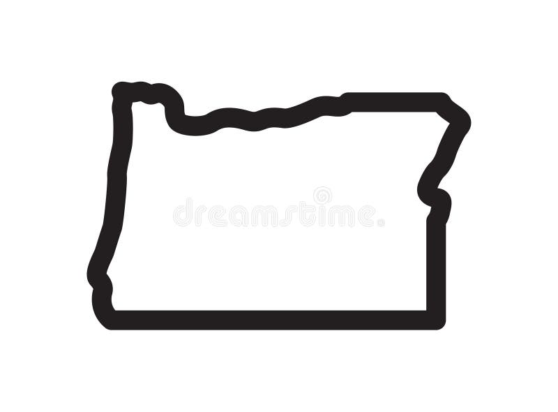 Oregon State Map Shape Outline Stock Vector - Illustration of vector ...