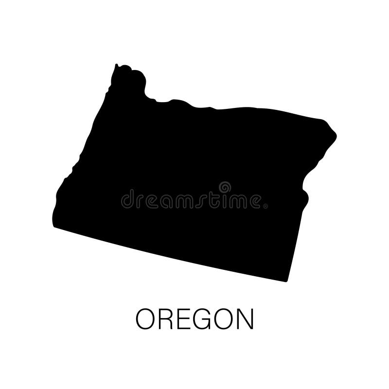 Oregon State Map Silhouette Icon. Stock Illustration - Illustration of ...