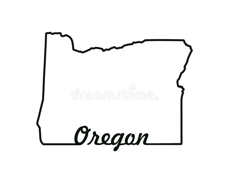 US State Map. Oregon Outline Symbol. Vector Illustration Stock Vector ...