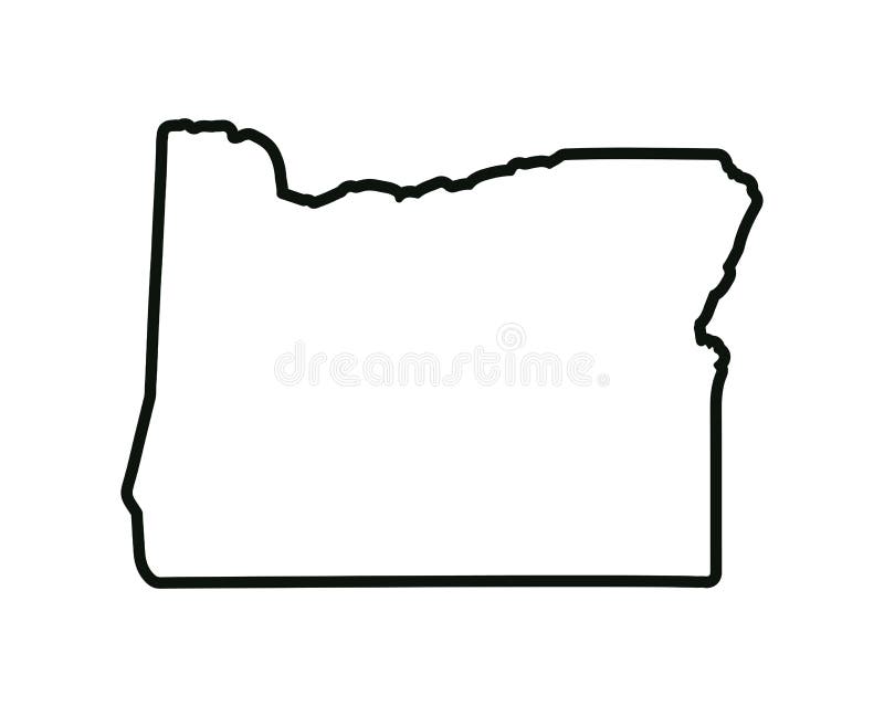 US State Map. Oregon Outline Symbol Stock Vector - Illustration of ...
