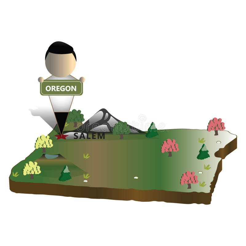 Oregon State Map. Vector Illustration Decorative Background Design ...