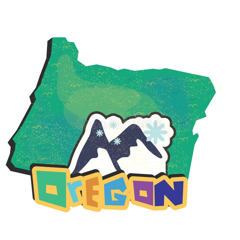 Oregon State Map. Vector Illustration Decorative Design Stock Vector ...