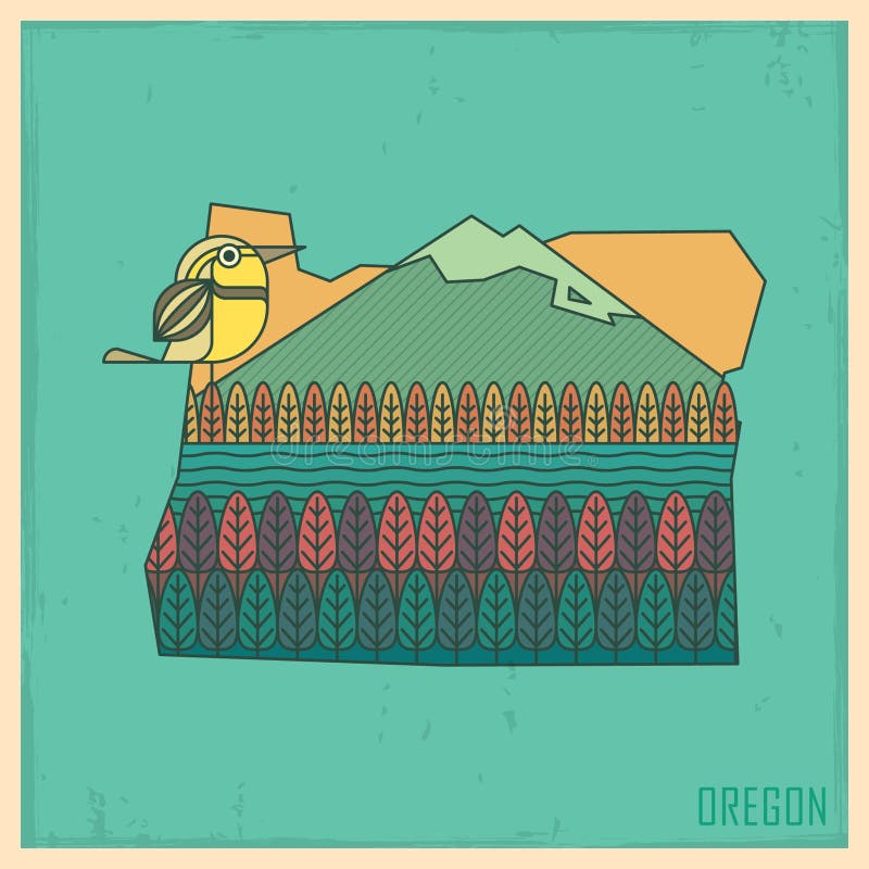 Oregon State Map. Vector Illustration Decorative Design Stock Vector ...
