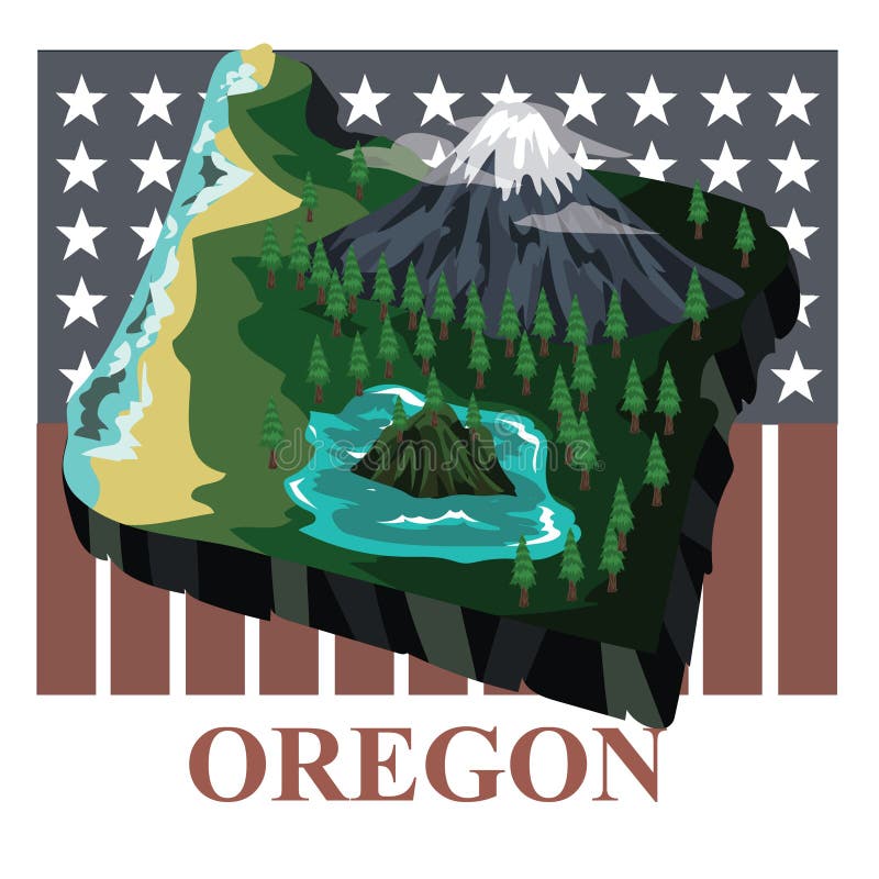 Oregon State Map. Vector Illustration Decorative Design Stock Vector ...
