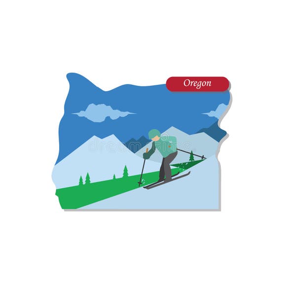 Oregon State Map. Vector Illustration Decorative Design Stock Vector ...