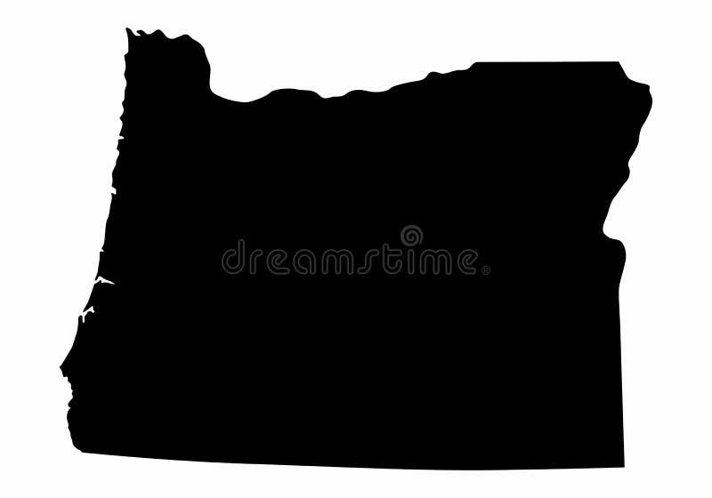 Oregon State Silhouette Map Stock Illustration - Illustration of ...