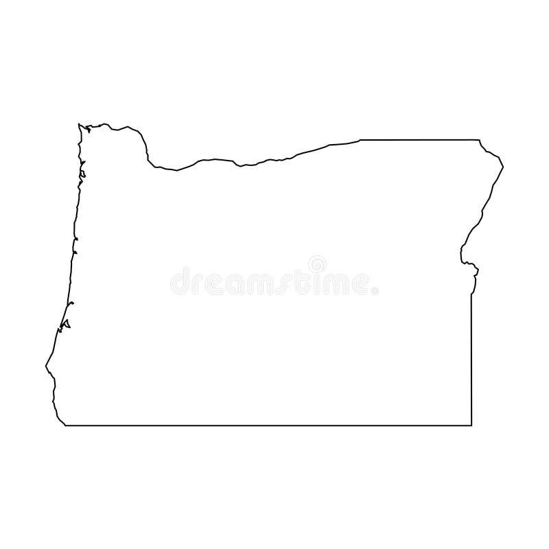 Oregon, State of USA - Solid Black Outline Map of Country Area. Simple ...