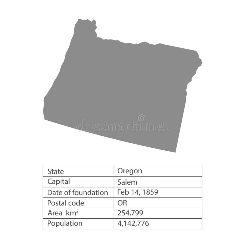 Oregon. States of America Territory on White Background. Separate State ...