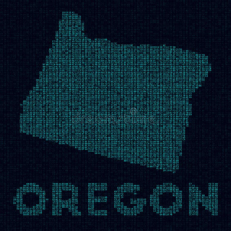 Oregon tech map. stock vector. Illustration of binary - 183296505