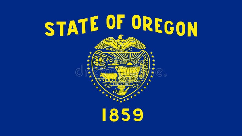Oregon US State Flag Vector Illustration Stock Vector - Illustration of ...
