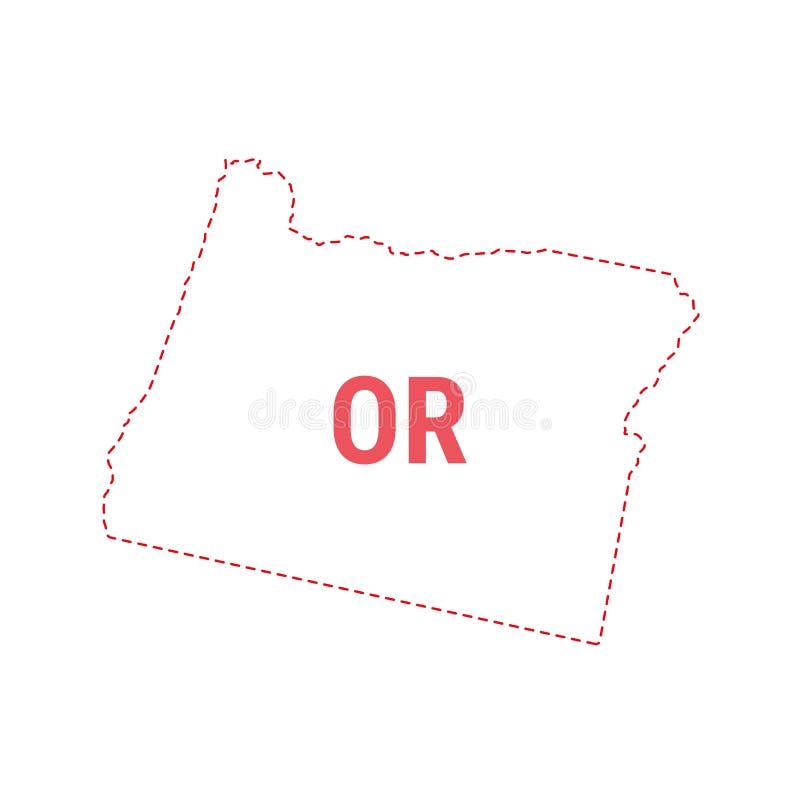 Oregon US State Map Outline Dotted Border Stock Vector - Illustration ...