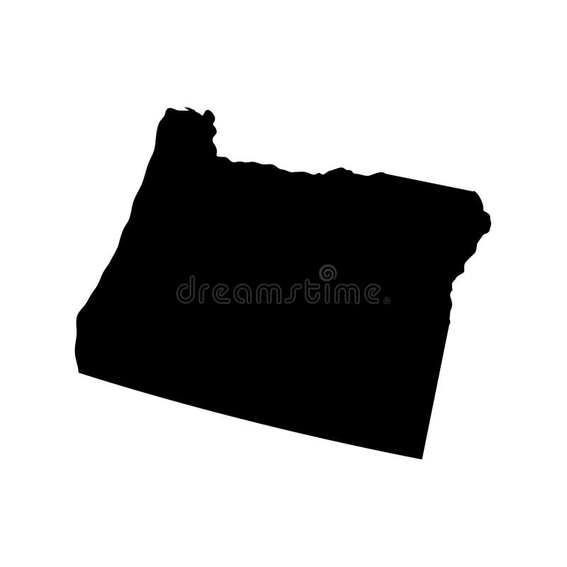 Oregon - US State. Territory in Black Color. Vector Illustration Stock ...