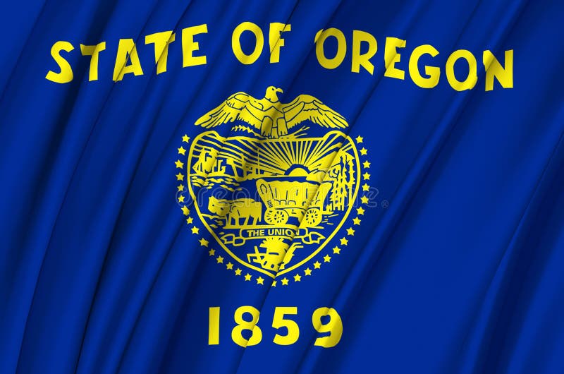 Oregon Waving Flag Illustration. Stock Illustration - Illustration of ...