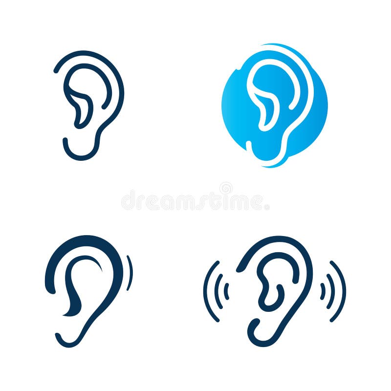 Oreja Logo Plantilla Vector Icono Ilustración del Vector - Ilustración ...