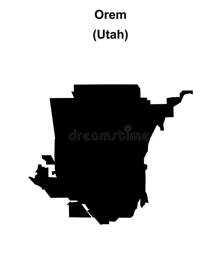 Orem outline map stock vector. Illustration of boundary - 357614410