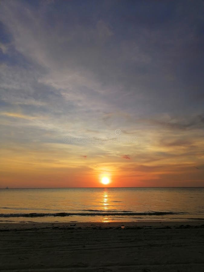 Oren Sunset with the Beautiful Nature Stock Image - Image of sunset ...