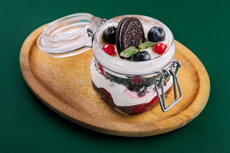 Oreo Dark Chocolate Cake with Cream Stock Photo - Image of tasty, snack ...