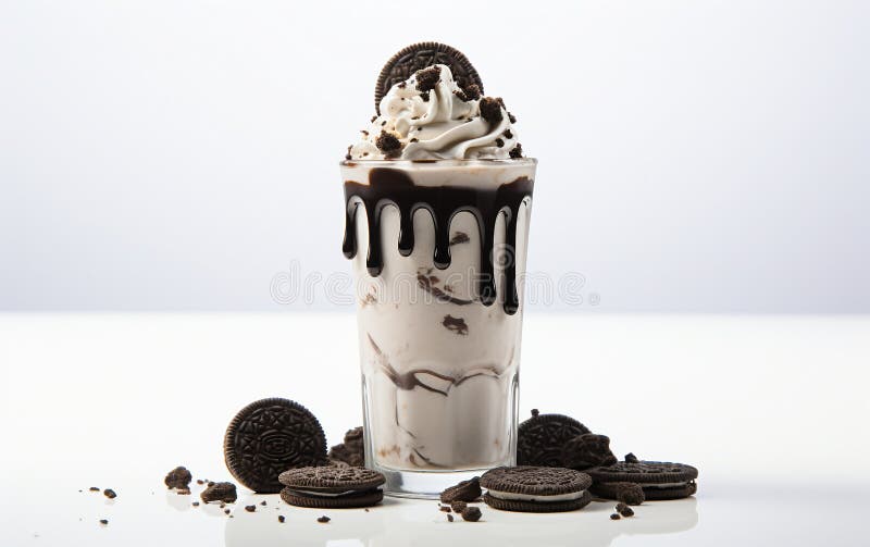 Oreo Milkshake on a Transparent Background -Generative Ai Stock ...