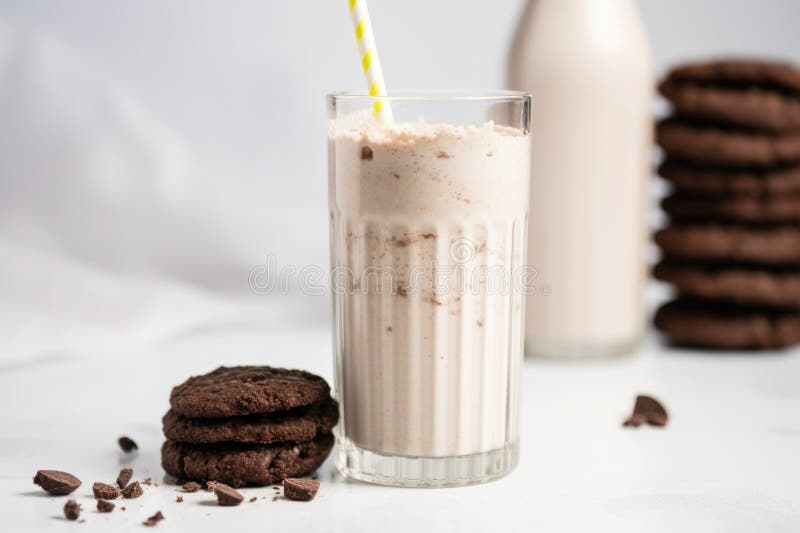 Oreo Themed Milkshake with a Whole Cookie on Top Stock Image - Image of ...