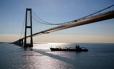 Oresund bridge stock image. Image of spanning, ship, crossing - 6142411
