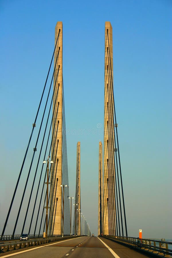 Oresund Bridge Seen from a Car Stock Image - Image of blue, denmark ...