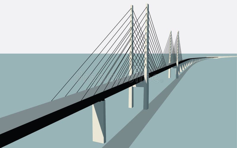Oresund Bridge Vector stock vector. Illustration of plan - 89108767