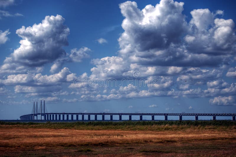 Oresundsbron HDR stock photo. Image of high, commuter - 12335826